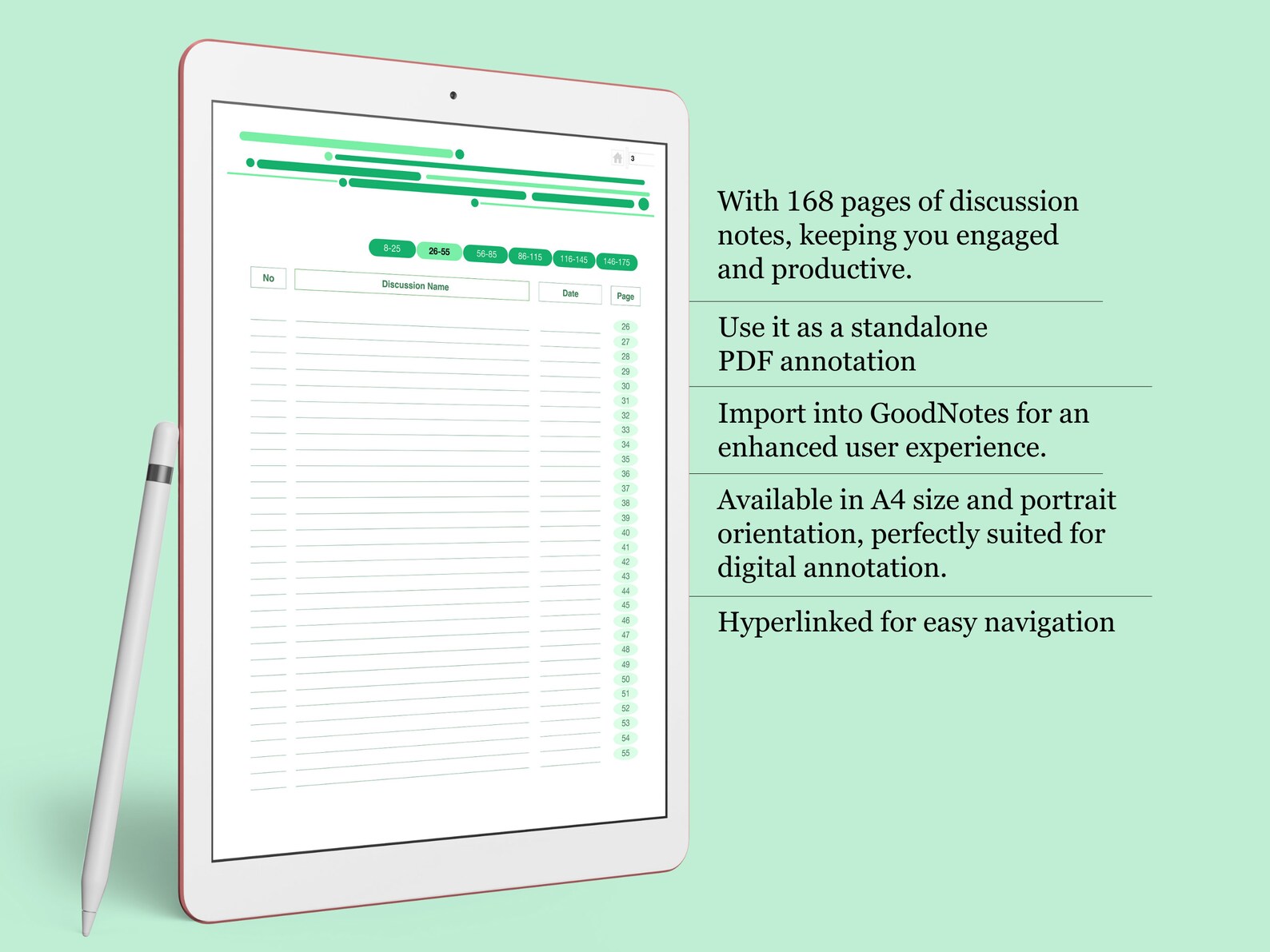 Green Digital Discussion Notes Template: Reusable Meeting Log ...