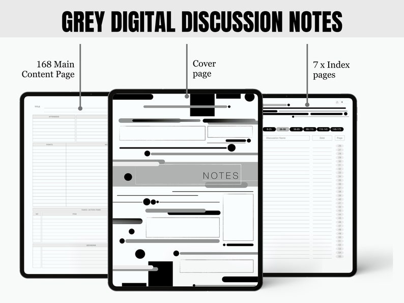 Minimalist Discussion Note Template for Tablet, Instant Digital ...