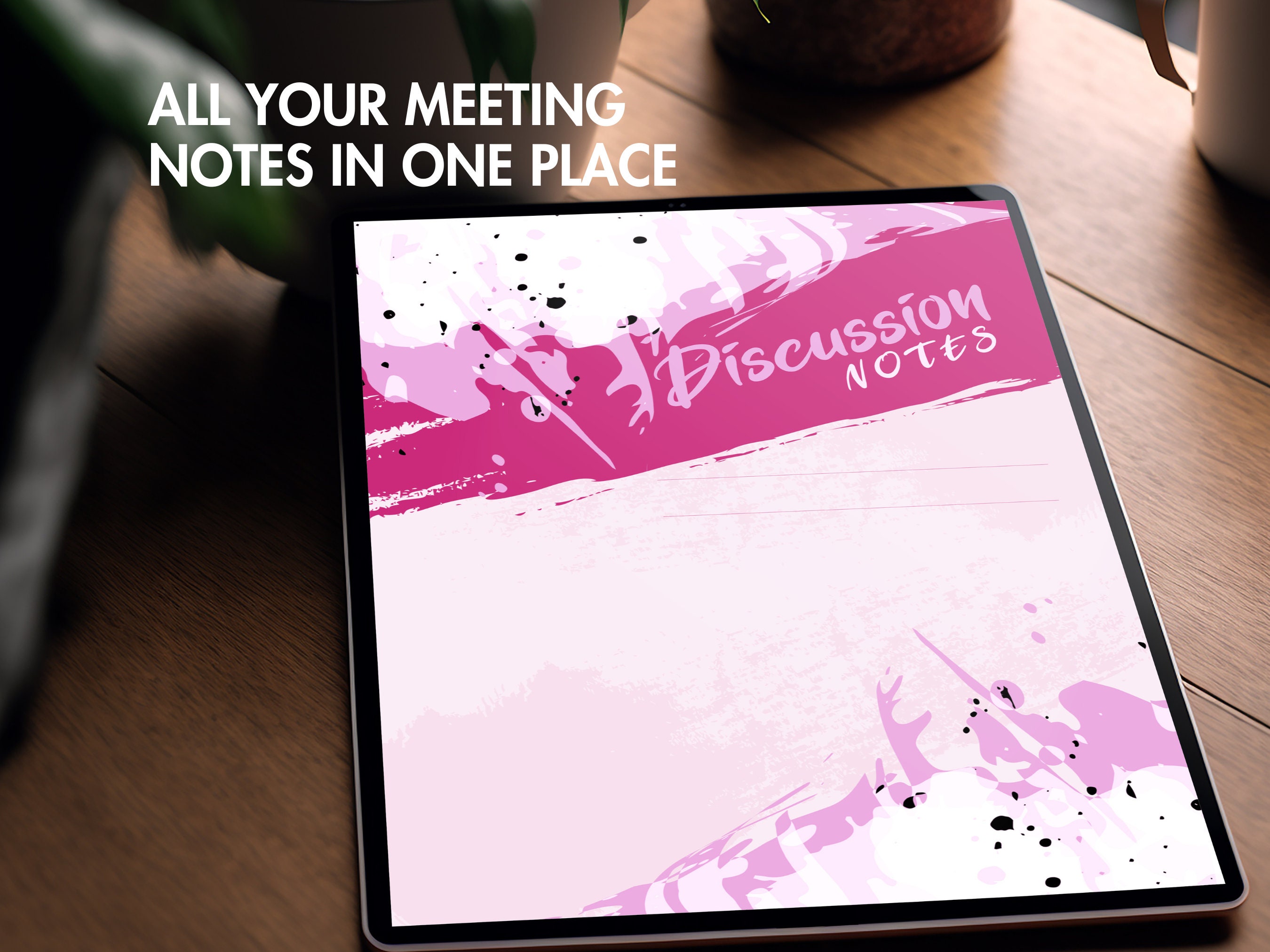Instant Digital Download Pink Reusable Meeting Notes Template, Simple ...