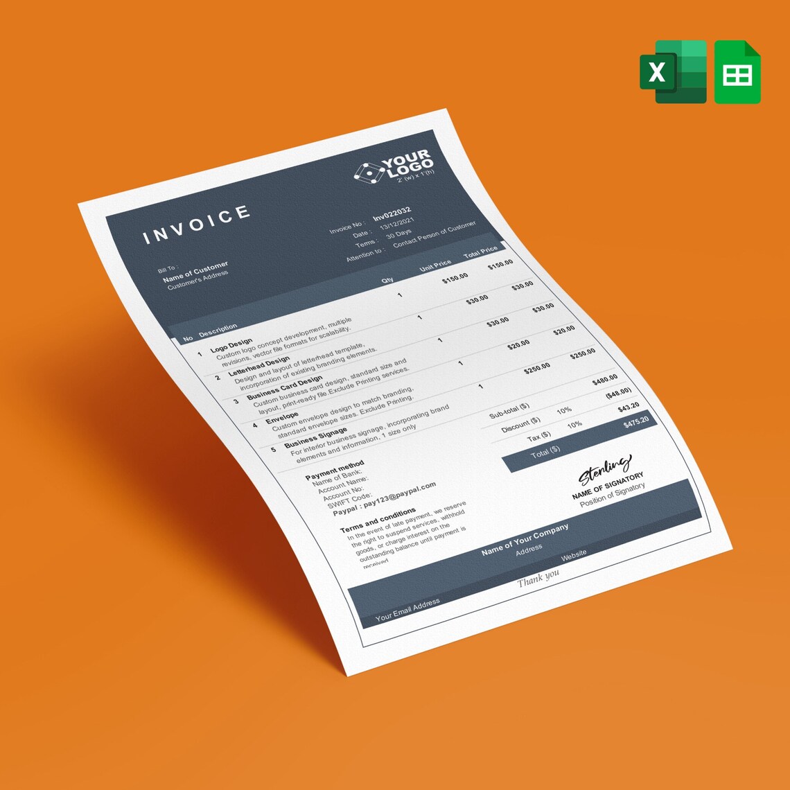 Simple Invoice Template | Invoice Template | Invoice for Small ...