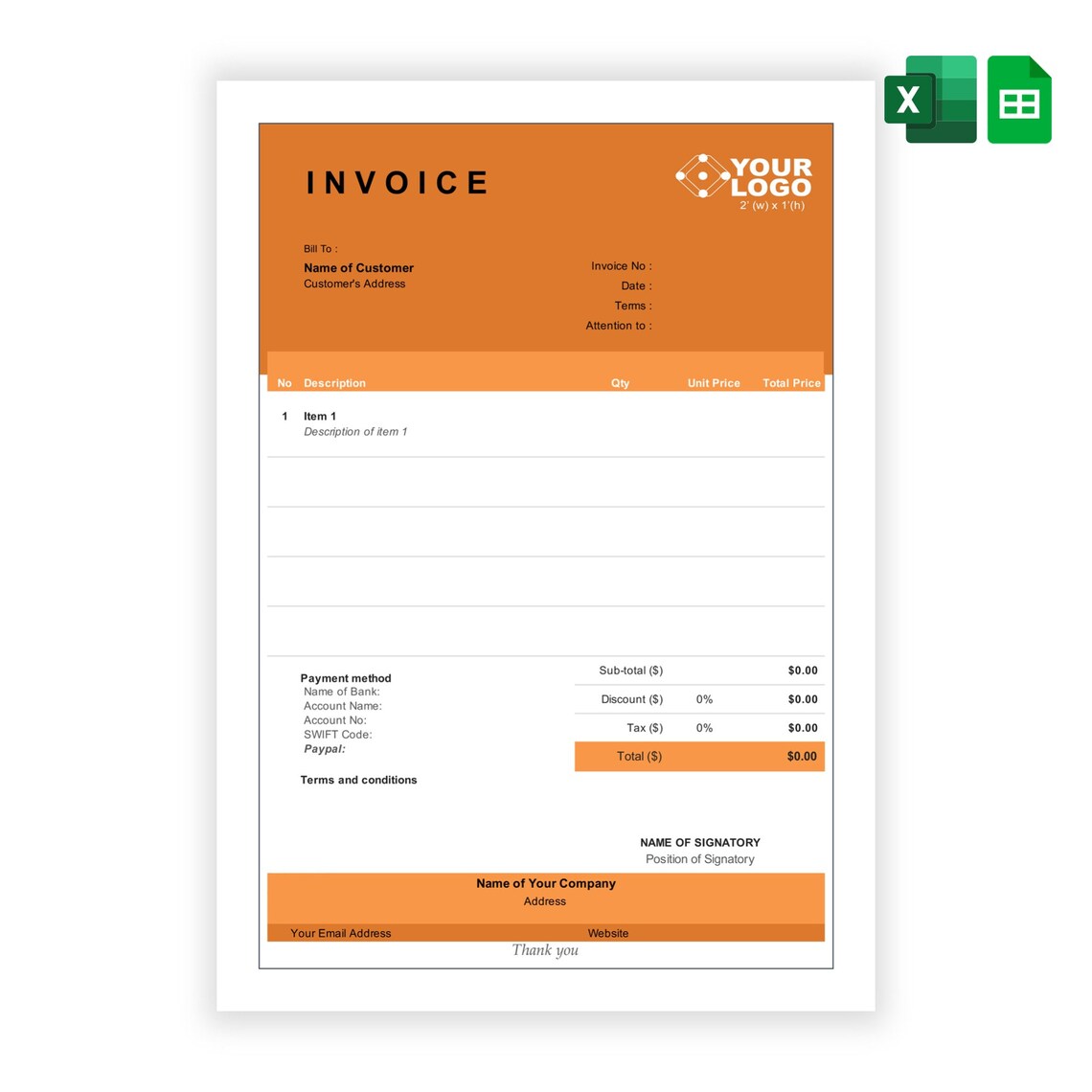 Simple Invoice Template | Invoice Template | Invoice for Small ...