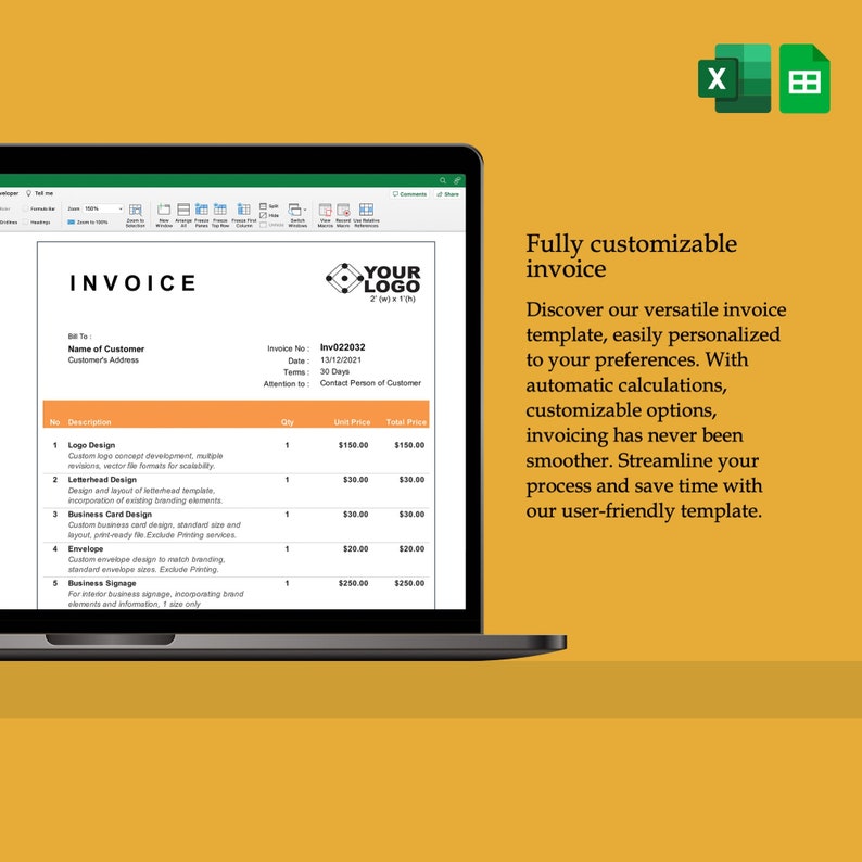 Simple Invoice Template | Invoice Template | Invoice for Small ...