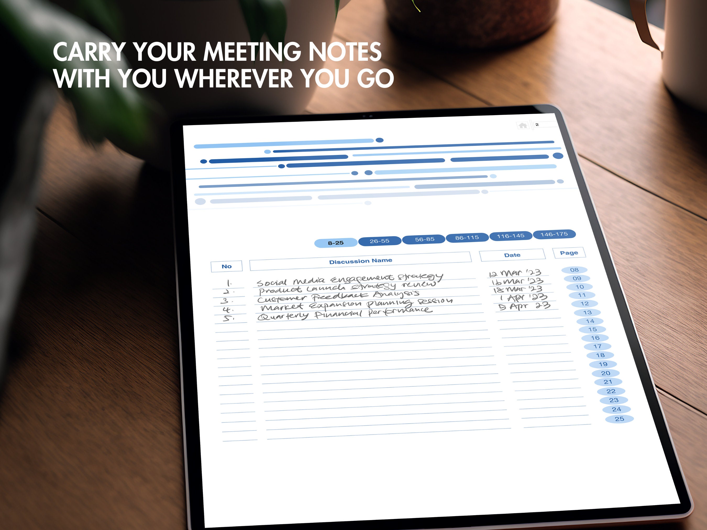 Minimalist Discussion Note Template for Tablet, Instant Digital ...