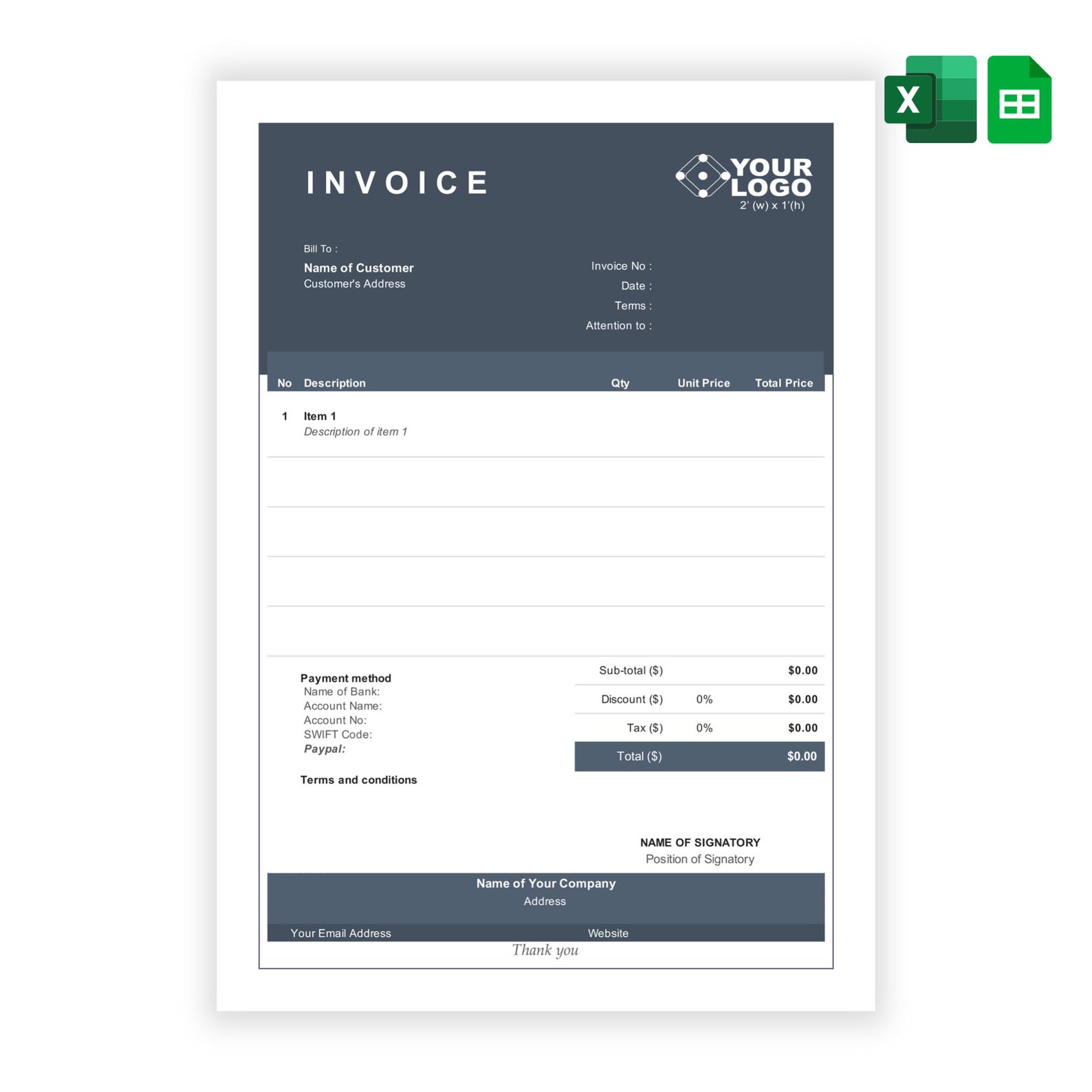 Simple Invoice Template Invoice Template Invoice for Small Businesses ...