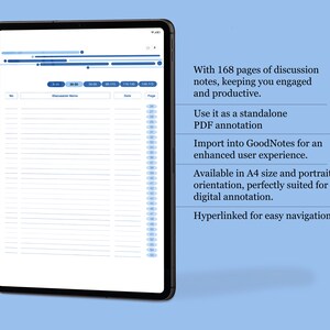 Minimalist Discussion Note Template for Tablet, Instant Digital ...