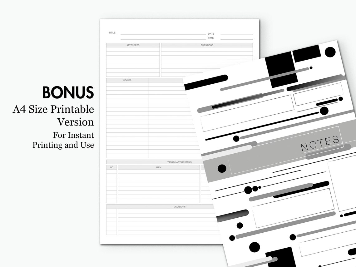 Minimalist Discussion Note Template for Tablet, Instant Digital ...