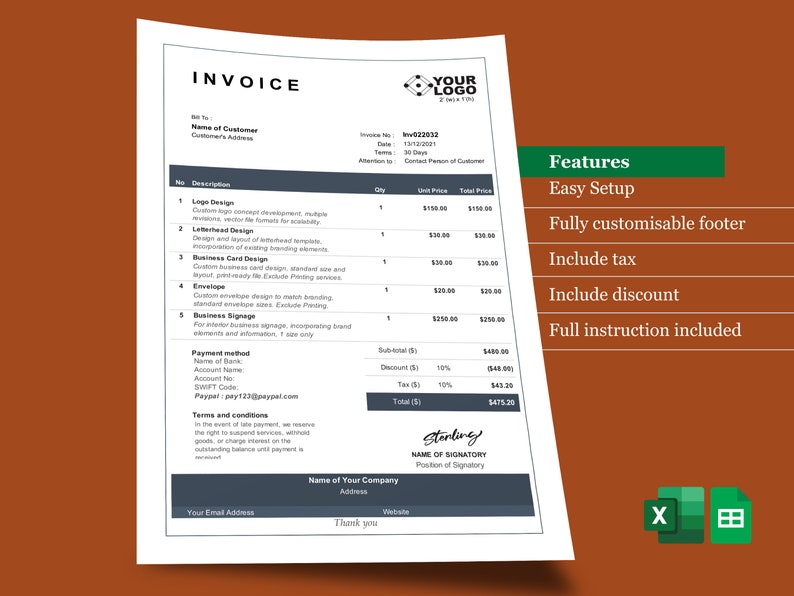 Simple Invoice Template Invoice Template for Small and Home Businesses ...