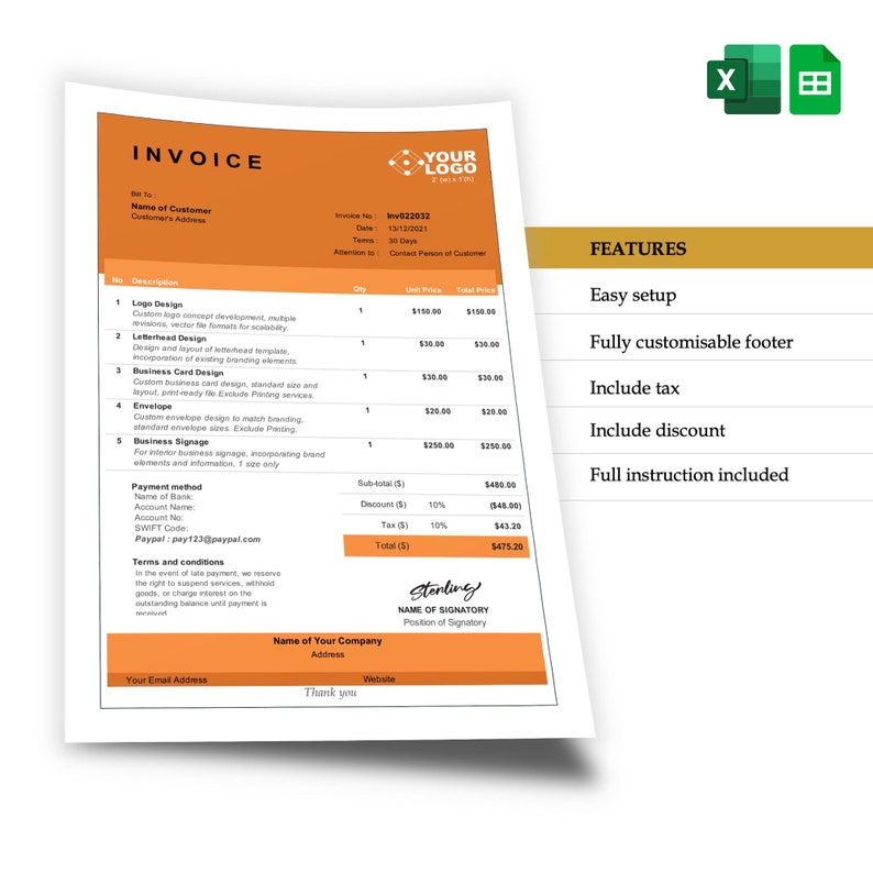 Simple Invoice Template | Invoice Template | Invoice for Small ...