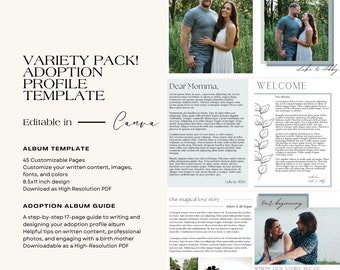 Simple & Neutral | Modern Adoption Profile Book | Editable and ...