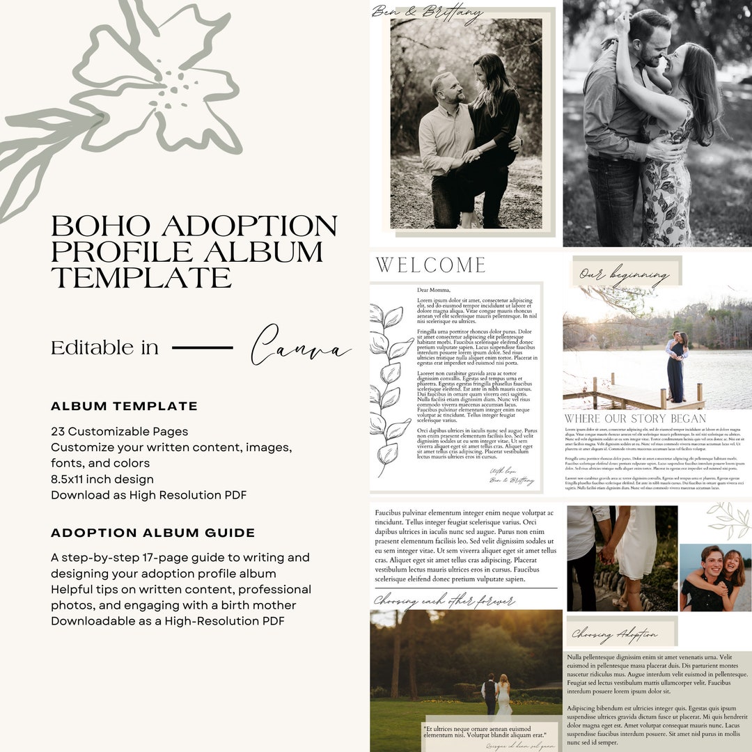 Boho & Earthy | Modern Adoption Profile Book | Editable and ...