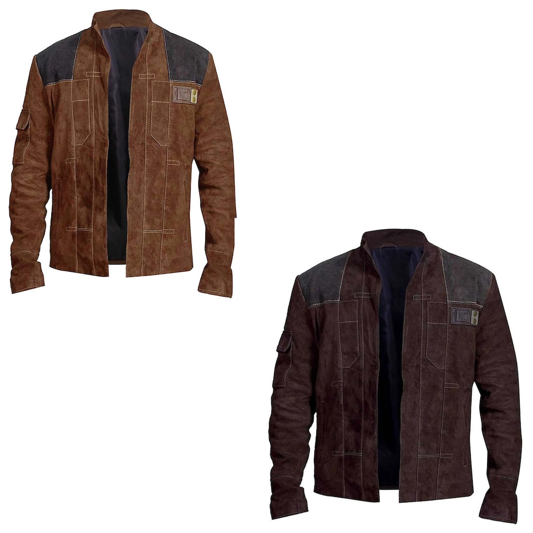 Han Solo Brown Suede Leather Jacket Solo A Star Wars Story - Etsy