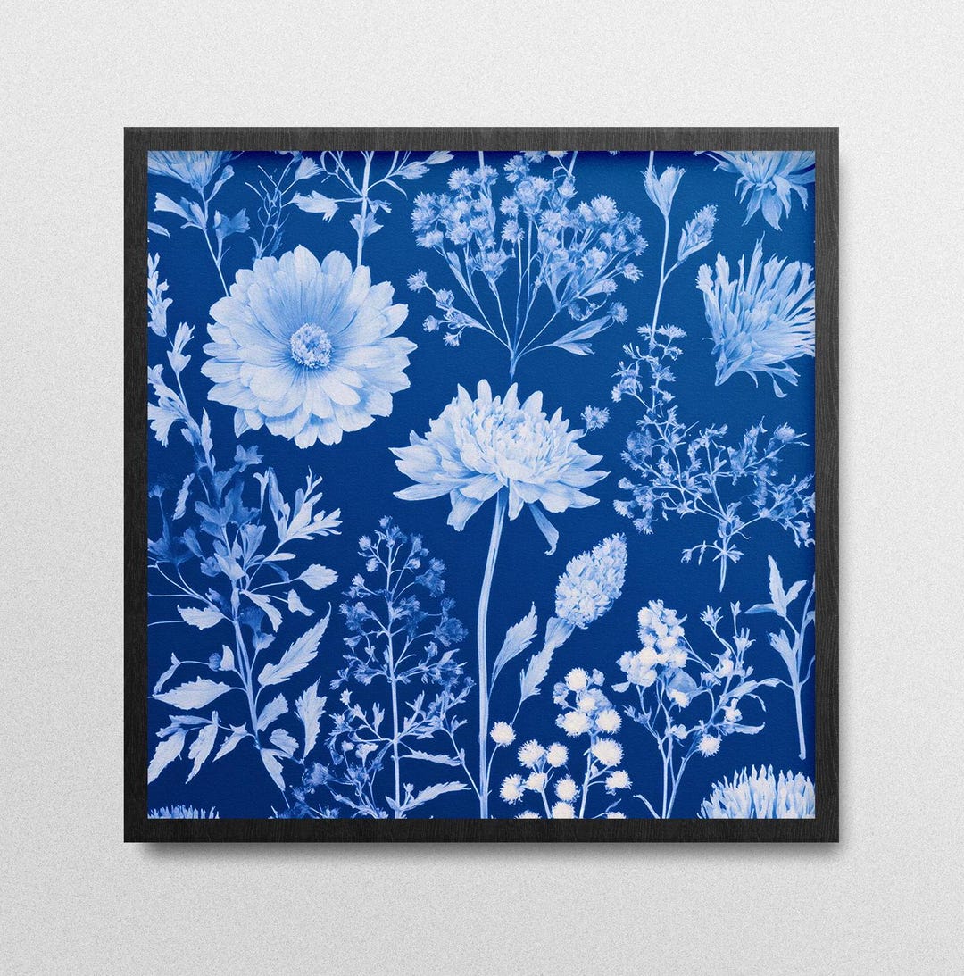 008 | Blue Flower Field Print, Nature Photography Digital Download, Sky ...