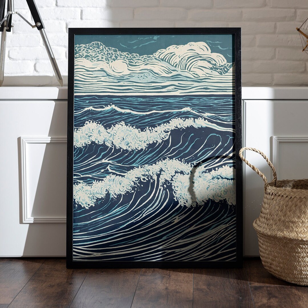 Marine Printable Artwork Linocut Collection - Etsy Canada