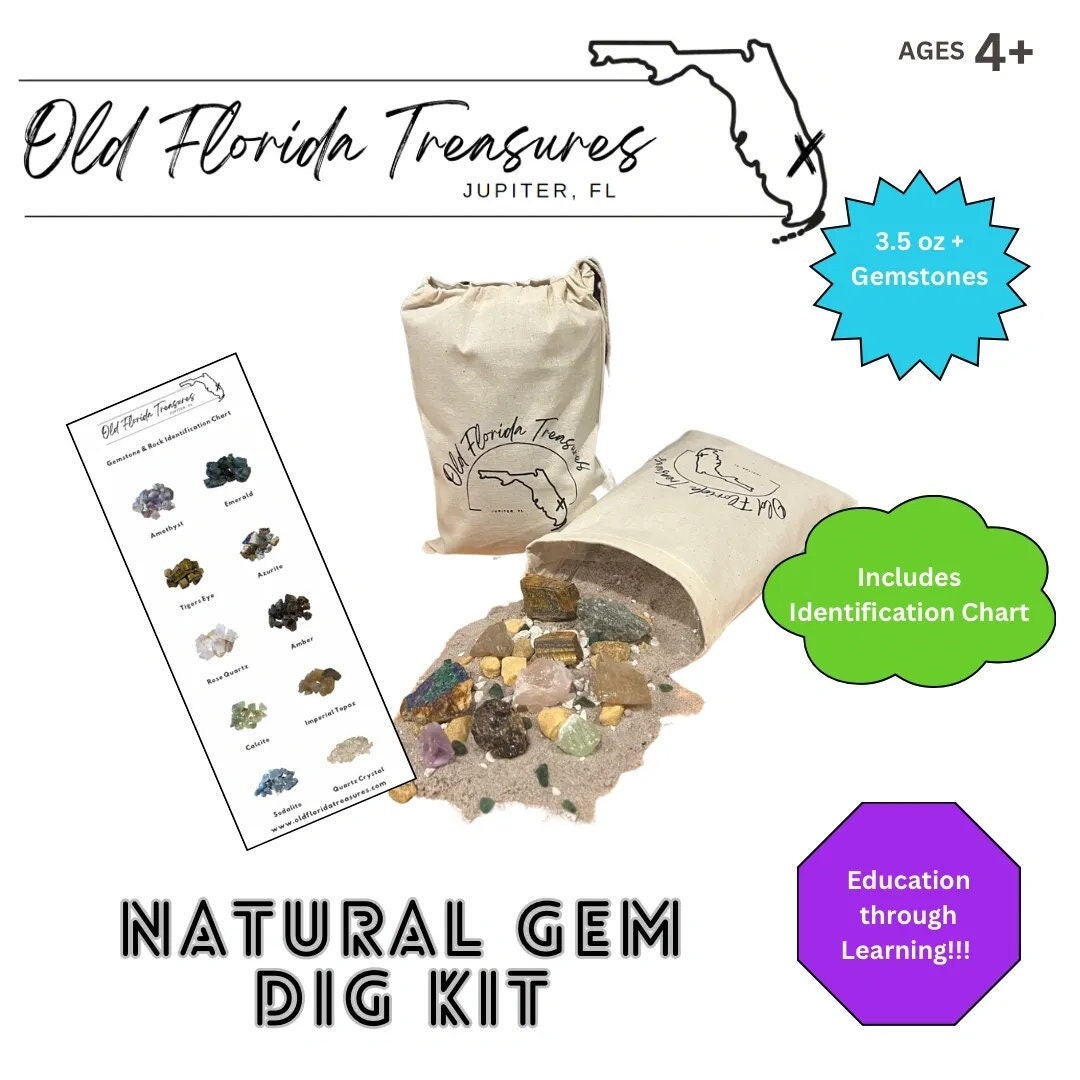 Natural Gemstone Dig Kit 3lbs - Old Florida Treasures - Etsy