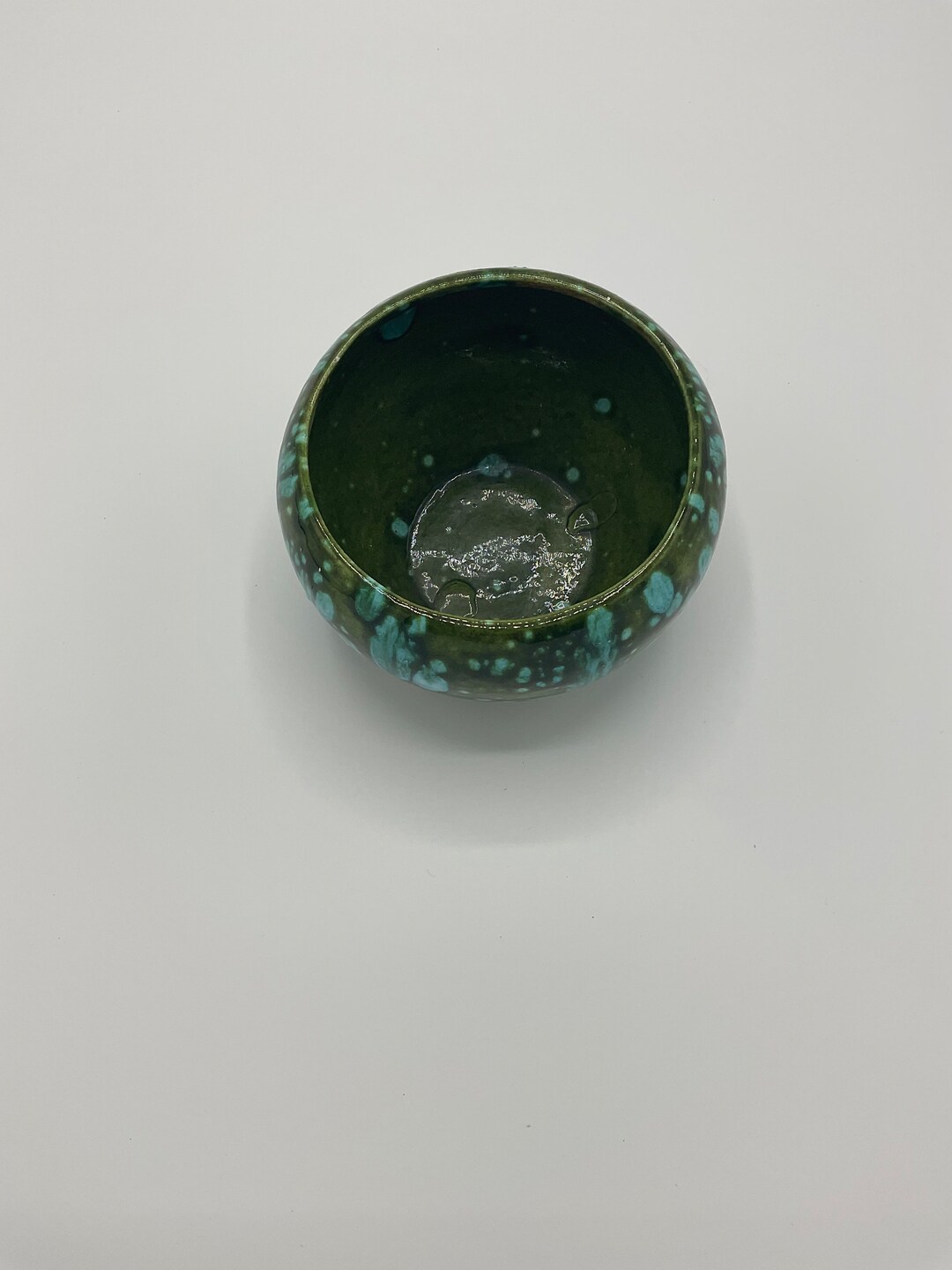 Mid Century Modern Turquoise, Blue and Green Drip Glaze Vase or Rose ...
