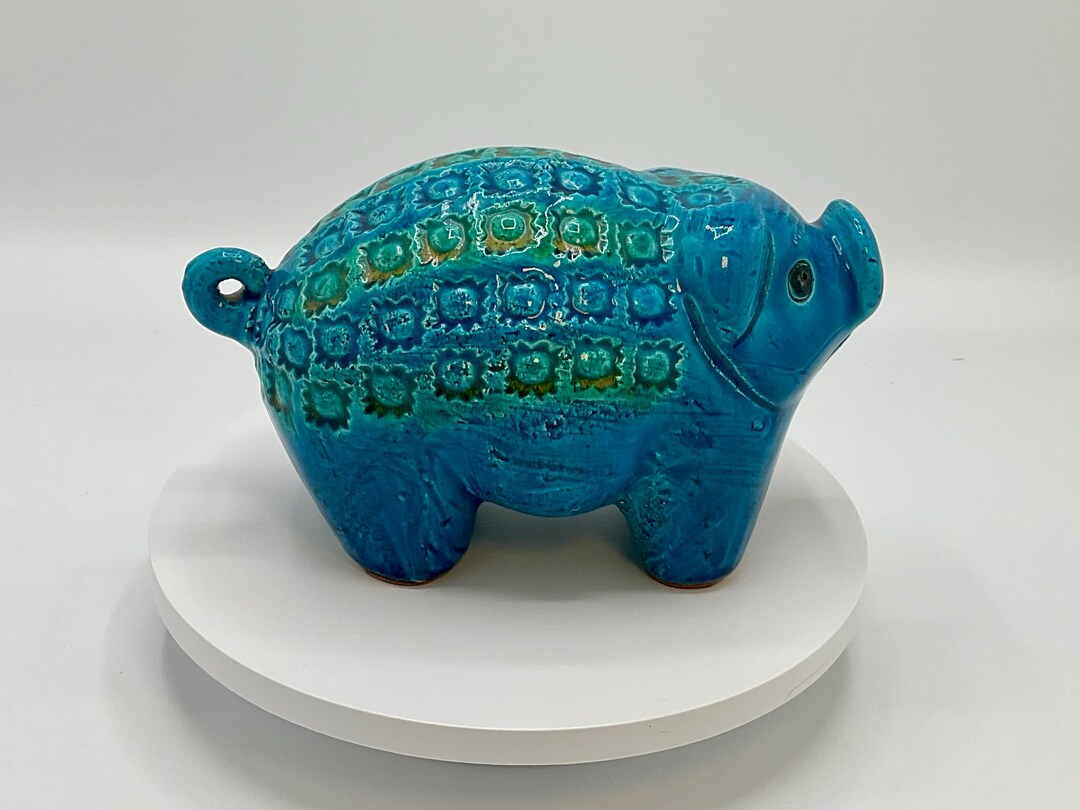 Vintage Aldo Londi for Bitossi Pig Figurine in the Raviolo Pattern ...