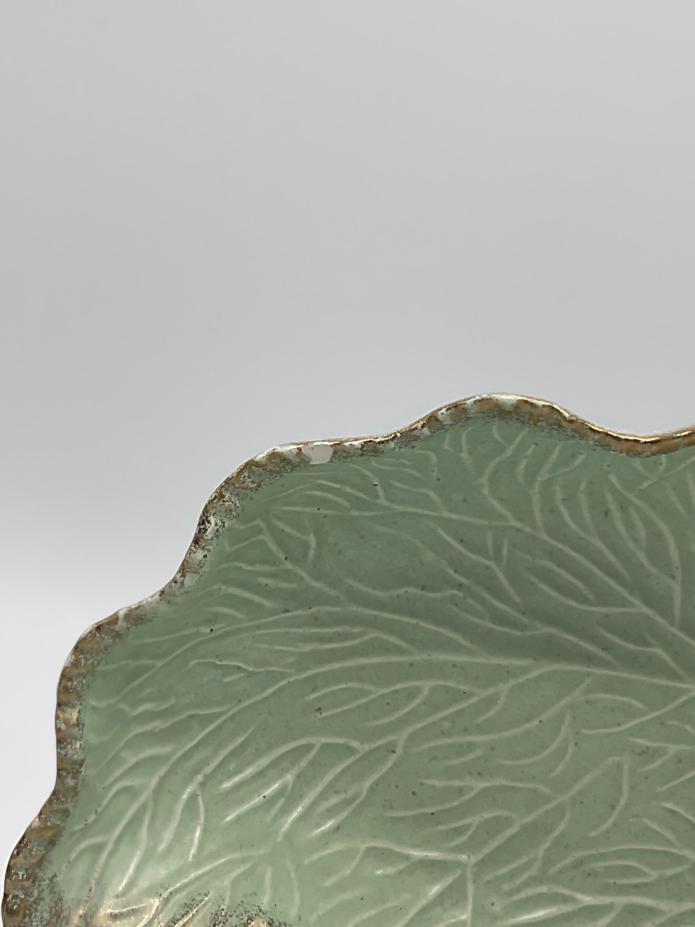 Vintage Mint Green and Gold Snack or Relish Tray by California ...