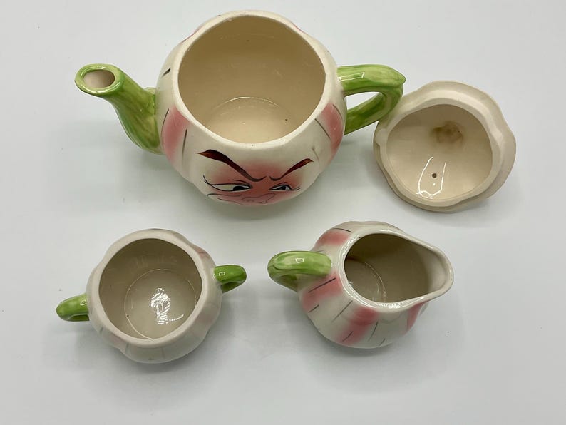 1950s Holt Howard Angry Garlic Teapot, Cream and Sugar Set - Etsy