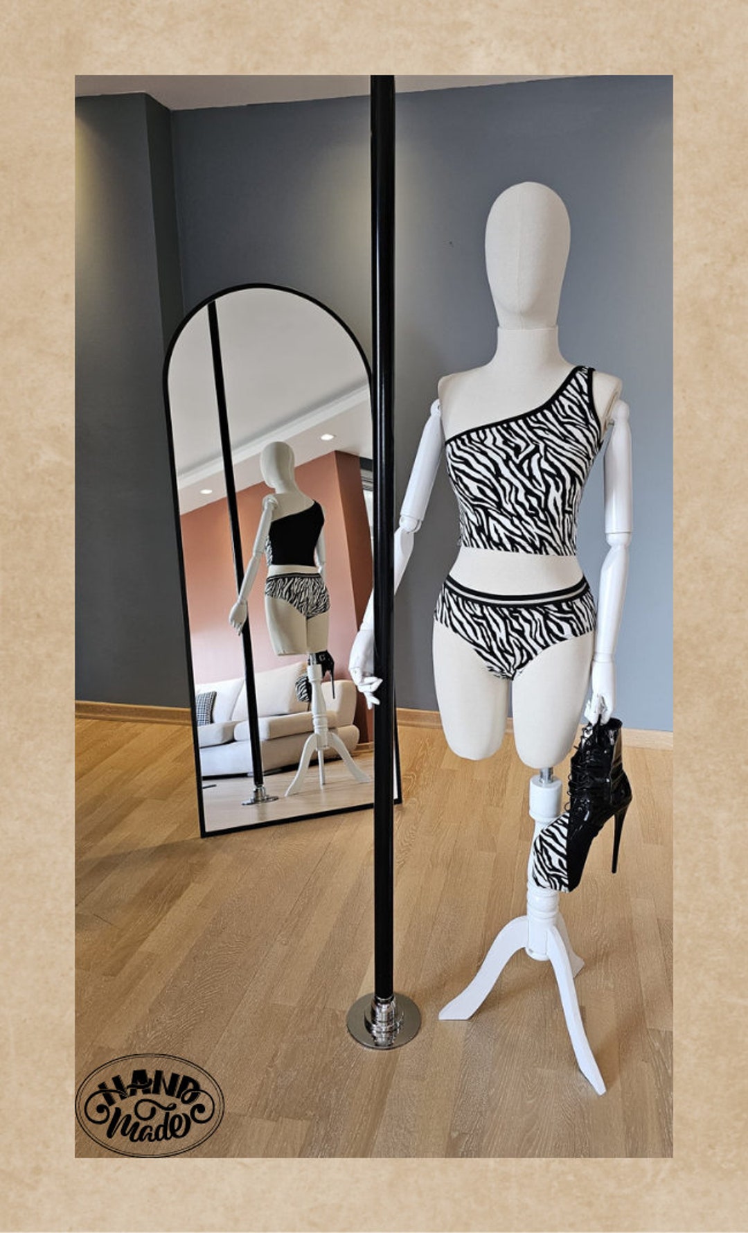 Wild Style Zebra Print Pole Dance Wear and Platform Shoe - Etsy