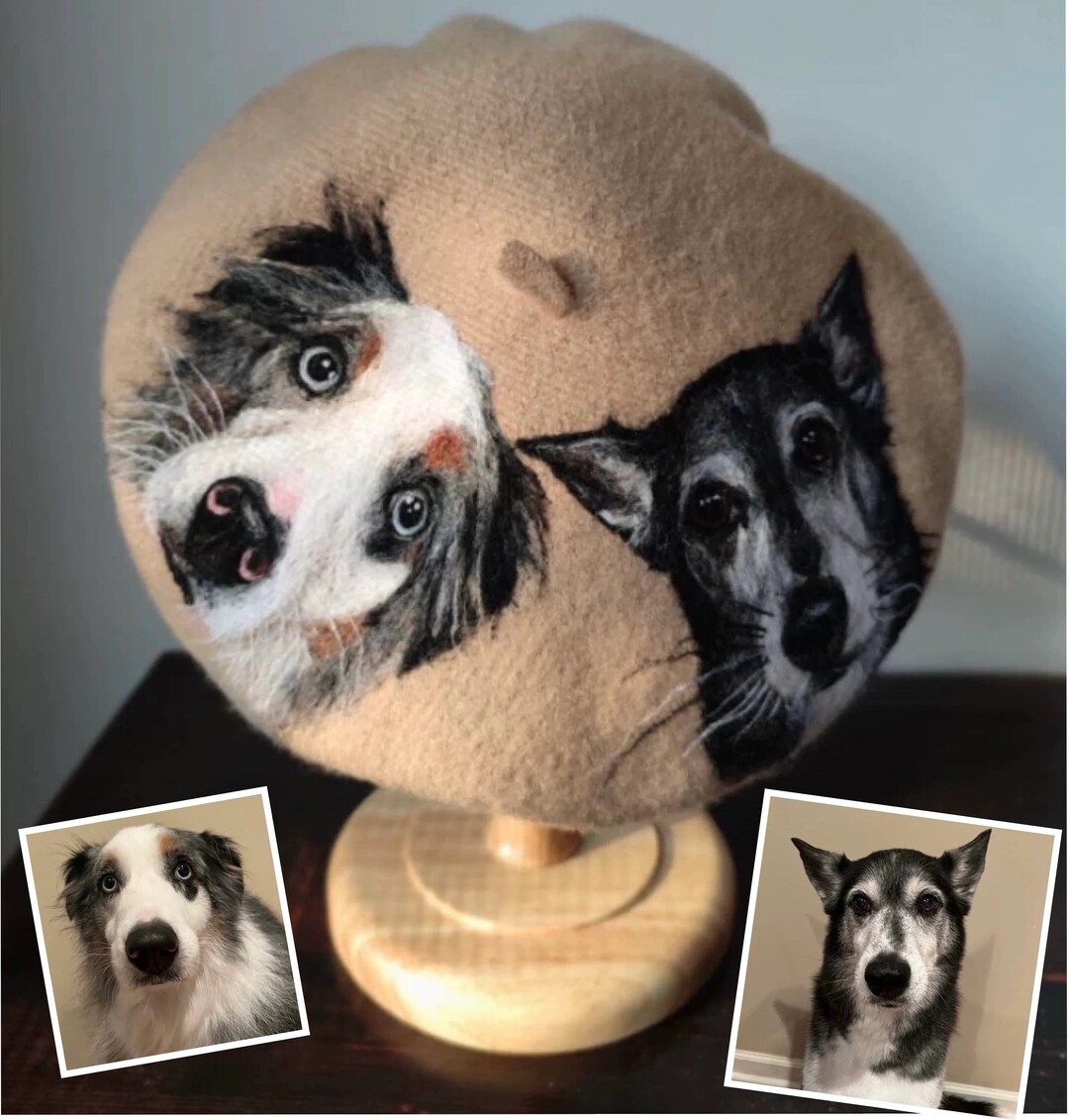 Custom Pet Beret | Personalized Beret | Pet Portrait Beret | Pets Wool ...