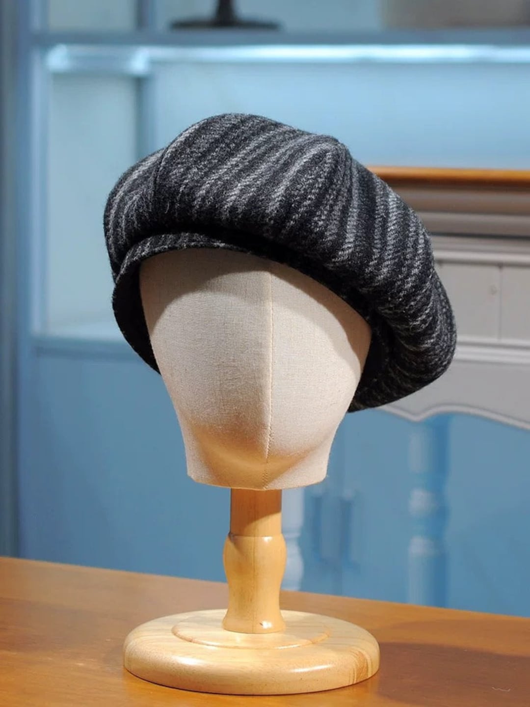 Herringbone Beret Hat| Wool Beret Hat | Vintage Style Artisan Hat ...