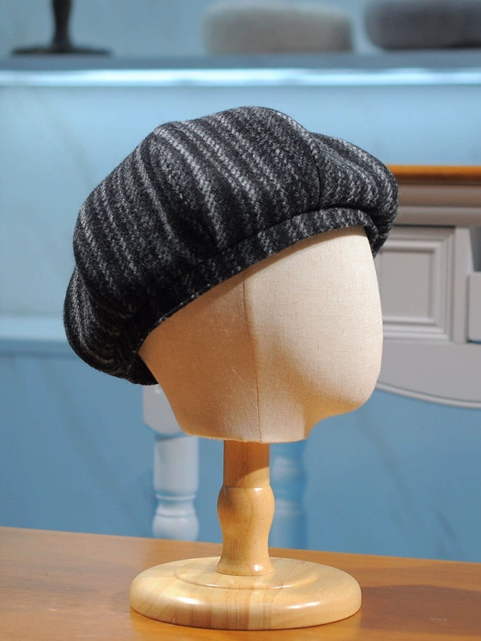 Herringbone Beret Hat| Wool Beret Hat | Vintage Style Artisan Hat ...
