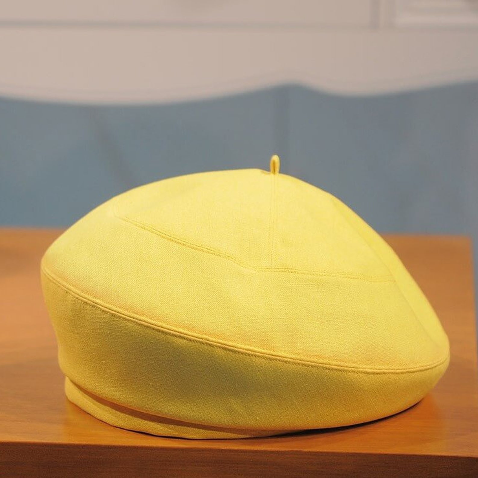 Linen Beret With Top Knot, Lightweight Beret, Summer Hat, Stylish Beret ...