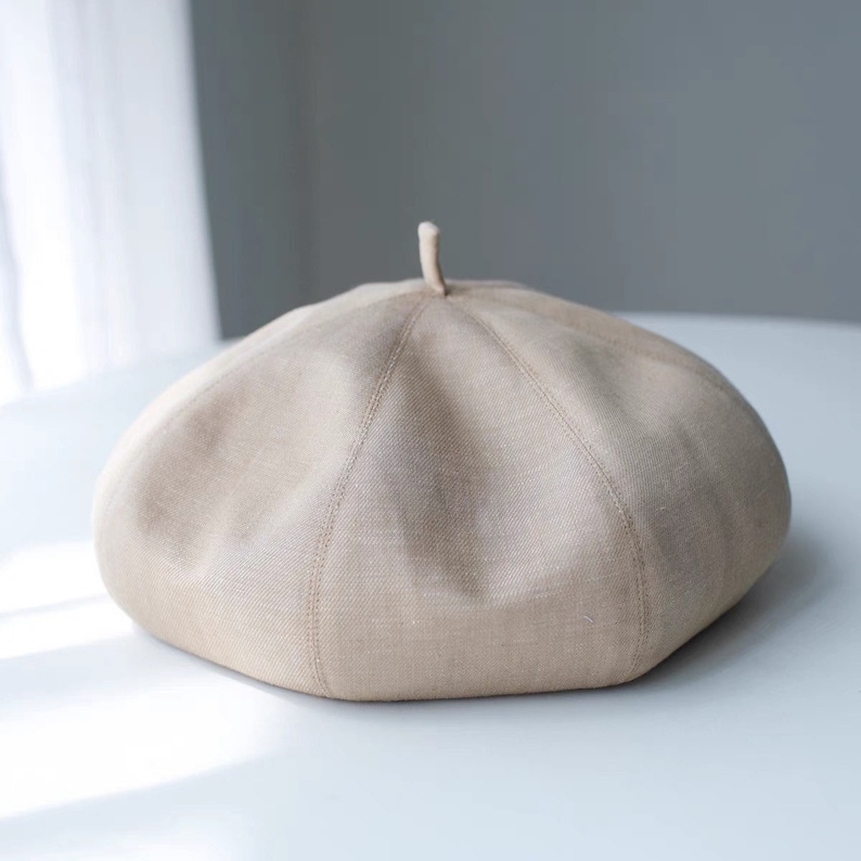 Oversized Spring Summer Beret for Men/women, 100% Linen Beret Hat ...