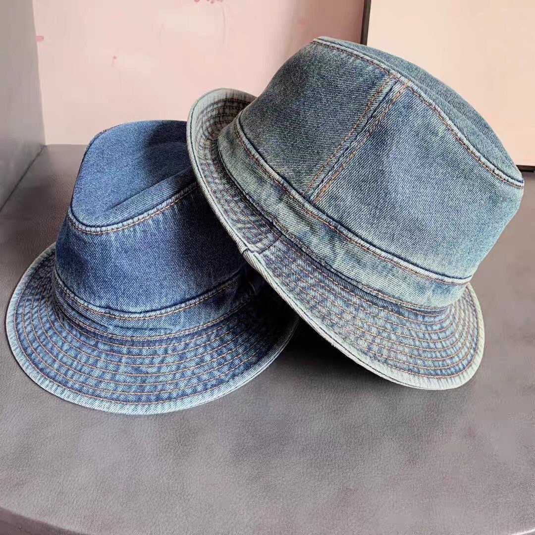Denim Panama Hat, Unisex Fedora Denim Hat for Women, All Season Men ...