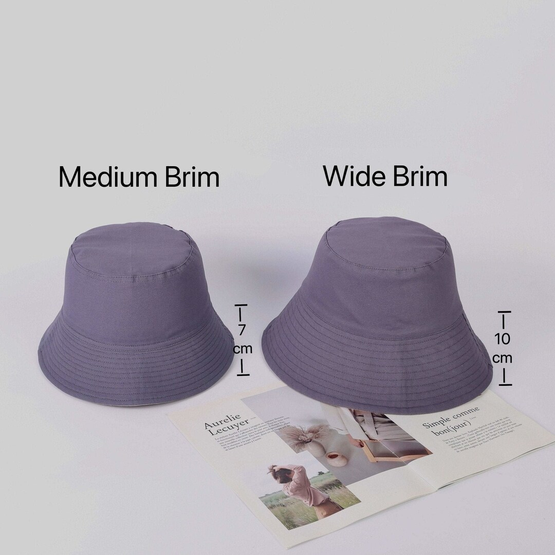 Oversized Reversible Short/wide Brim Bucket Hat, Large Bucket Hat for ...