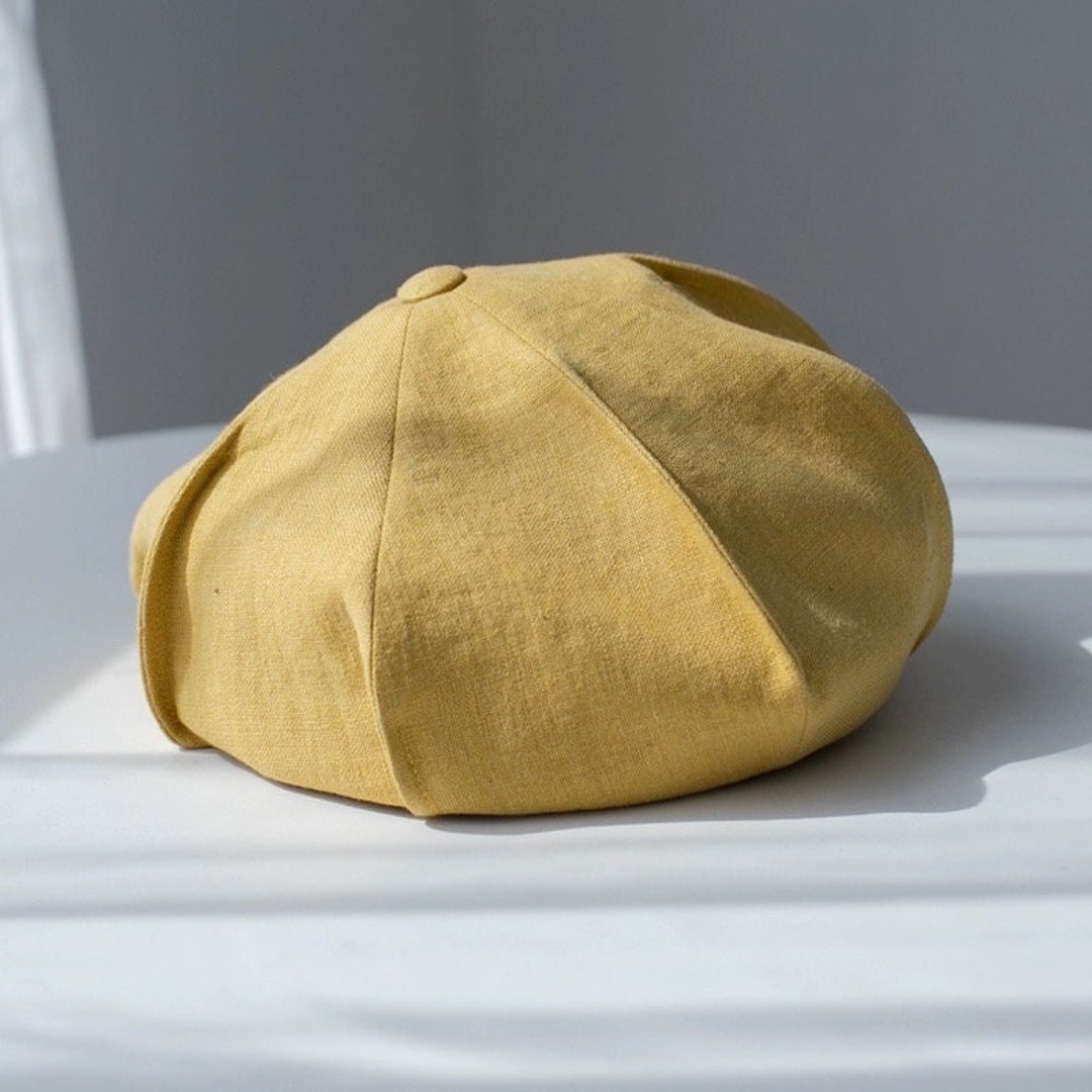 Oversized Spring Summer Beret, Customized Linen Beret Hat, Unisex ...