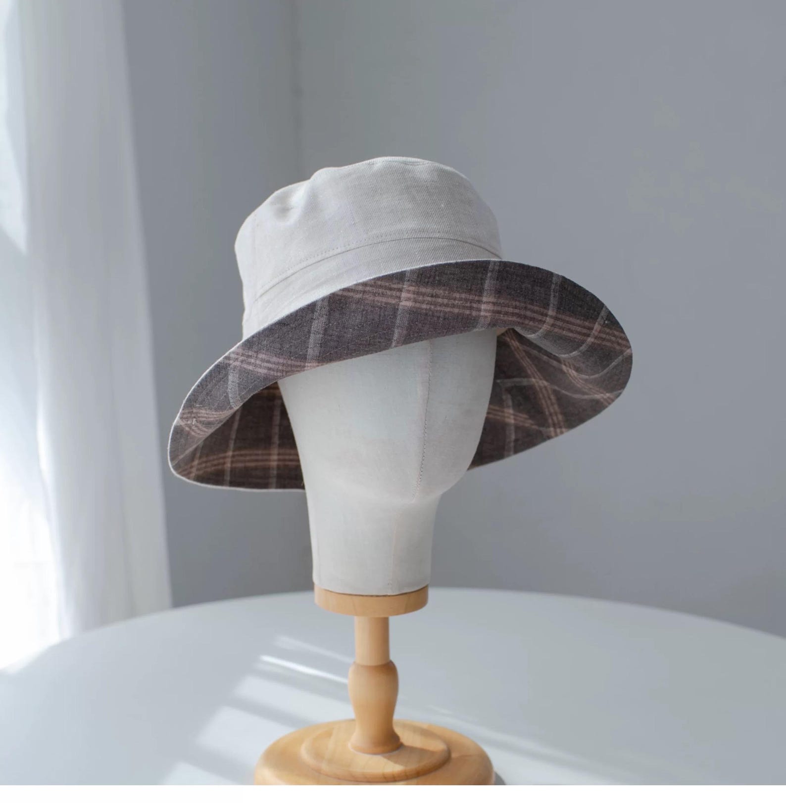 Custom Linen Bucket Hat, Large Size Bucket Hat, Bucket Hat for Women ...
