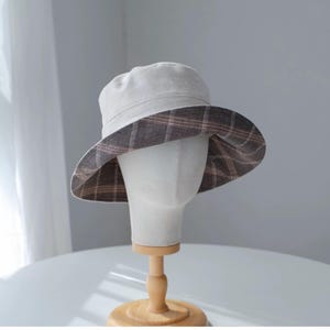Custom Linen Bucket Hat, Large Size Bucket Hat, Bucket Hat for Women ...
