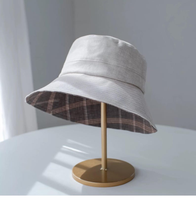 Custom Linen Bucket Hat, Large Size Bucket Hat, Bucket Hat for Women ...