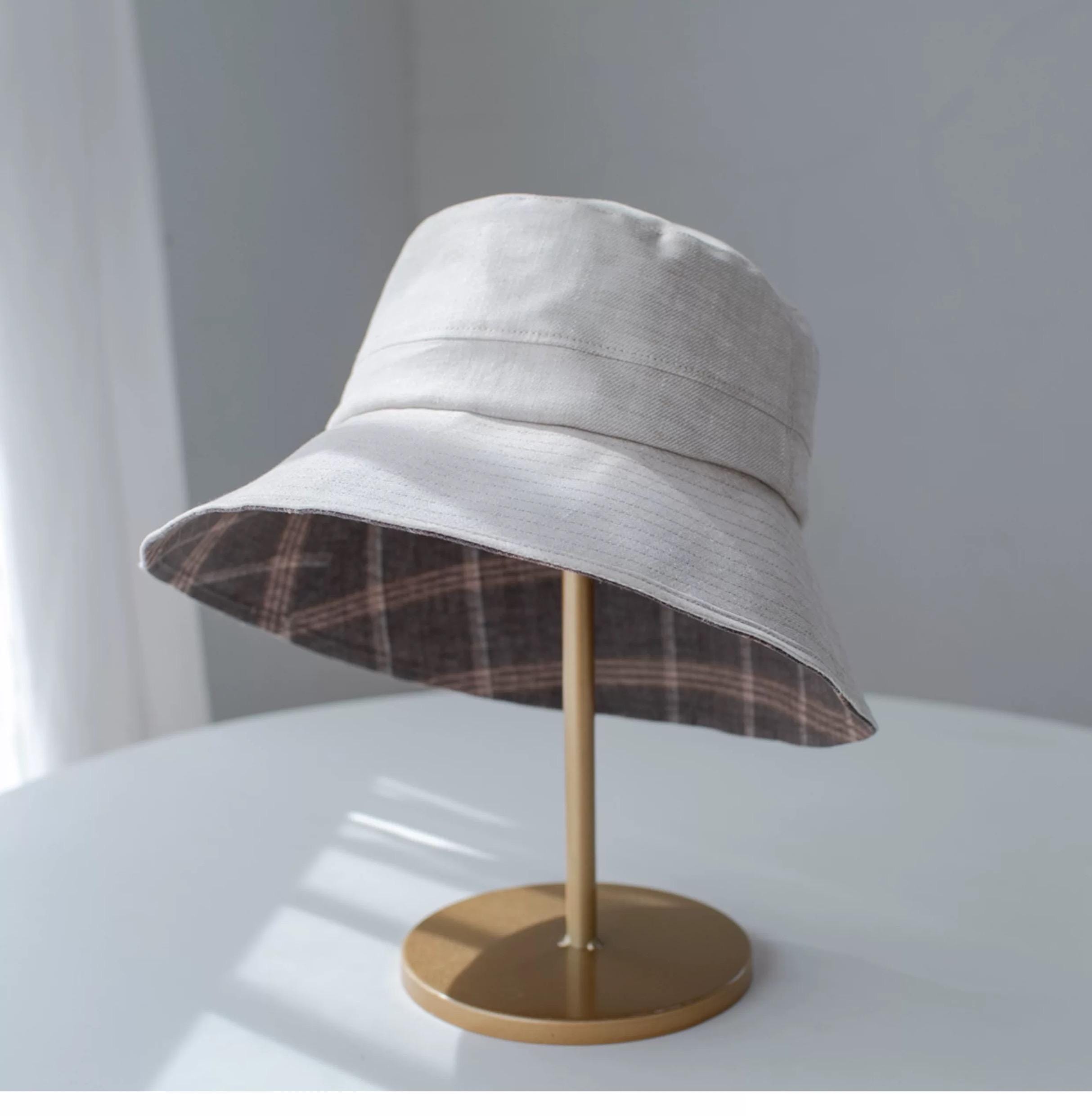 Custom Linen Bucket Hat, Large Size Bucket Hat, Bucket Hat for Women ...
