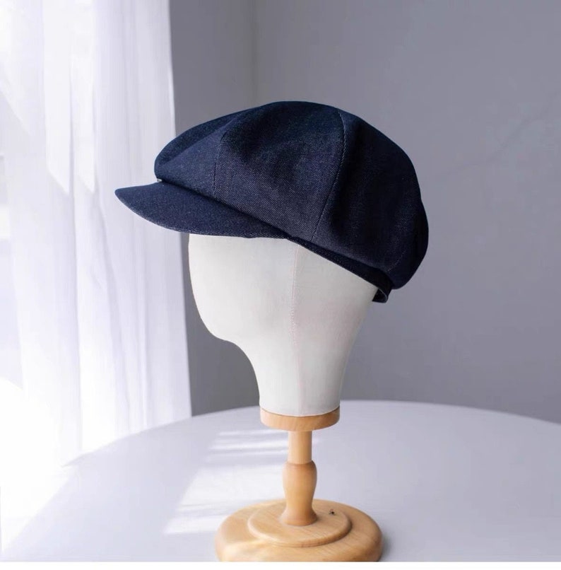 Customized Unisex Oversize Denim Applejack Newsboy Cap, Custom Made ...