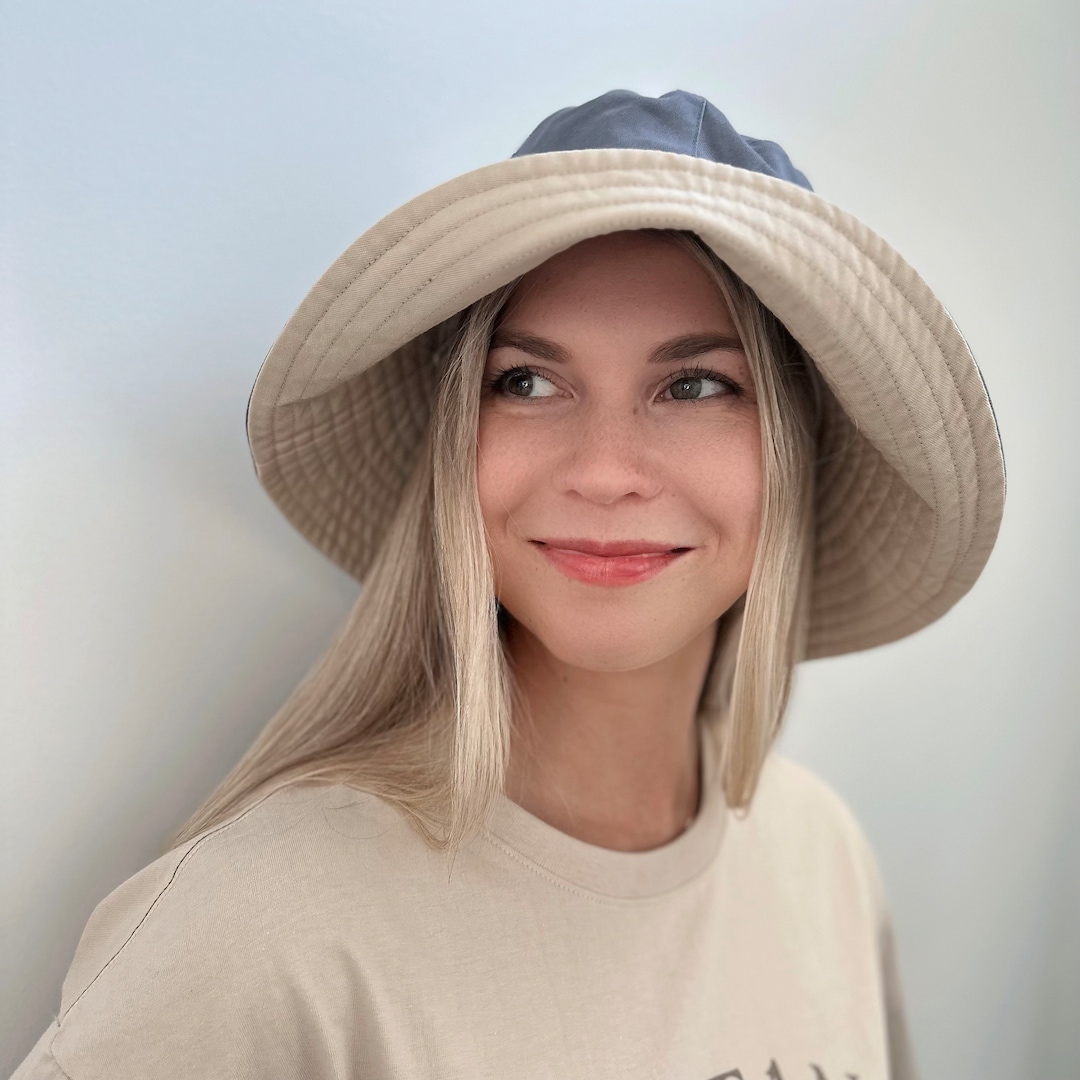 Oversized Reversible Short/wide Brim Bucket Hat, Large Bucket Hat for ...