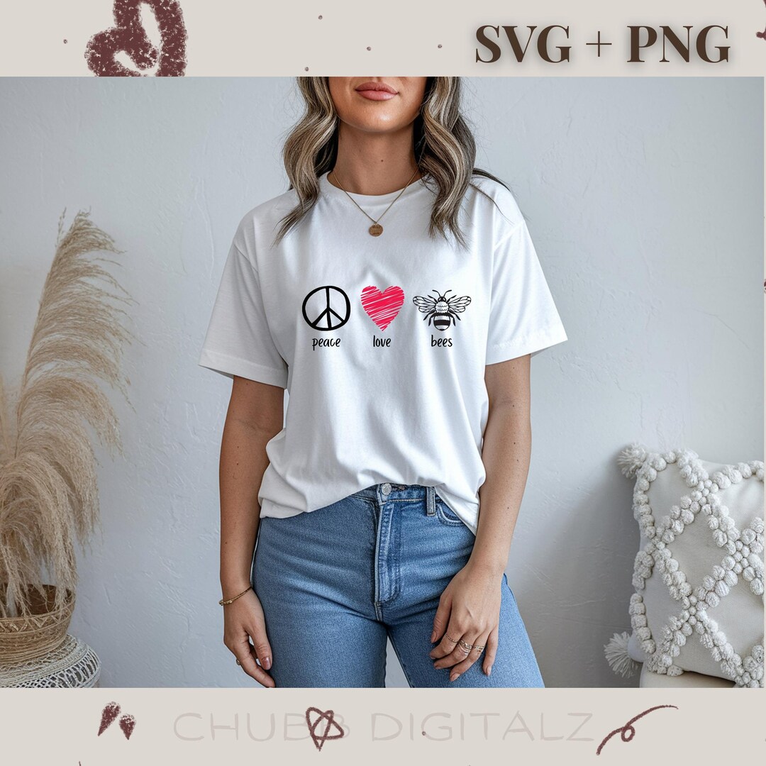 Peace Love Bees SVG PNG | Sublimation Design | Peace Sign Cut | Peace ...