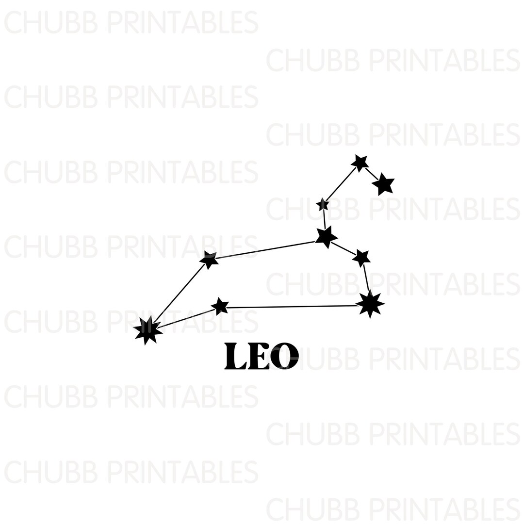 Leo Star Map SVG Astrology: Leo Digital Downloads Svg, Png 300 DPI ...