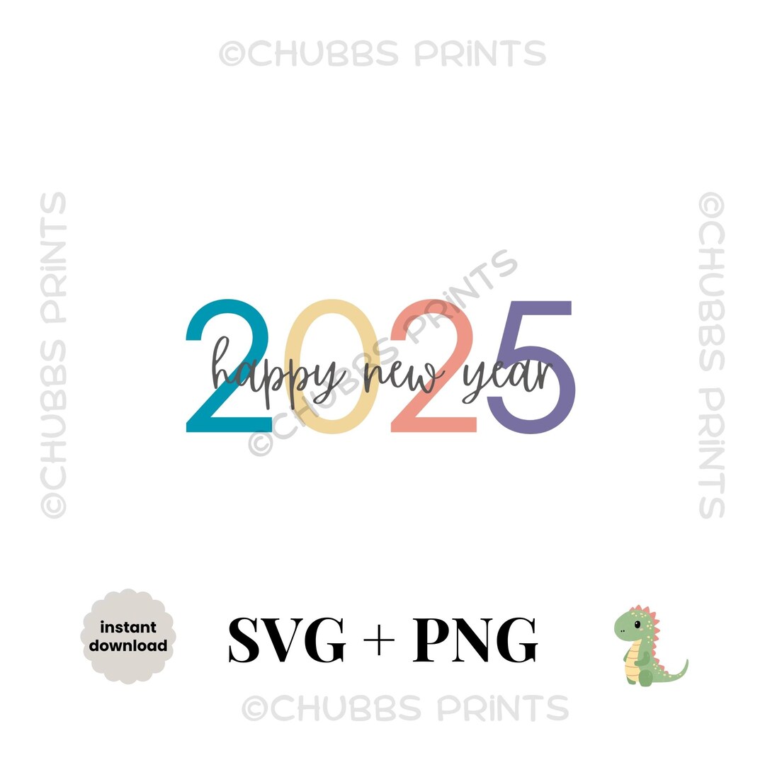 2025 Happy New Year SVG Digital Downloads Svg, Png 300 DPI - Etsy Canada