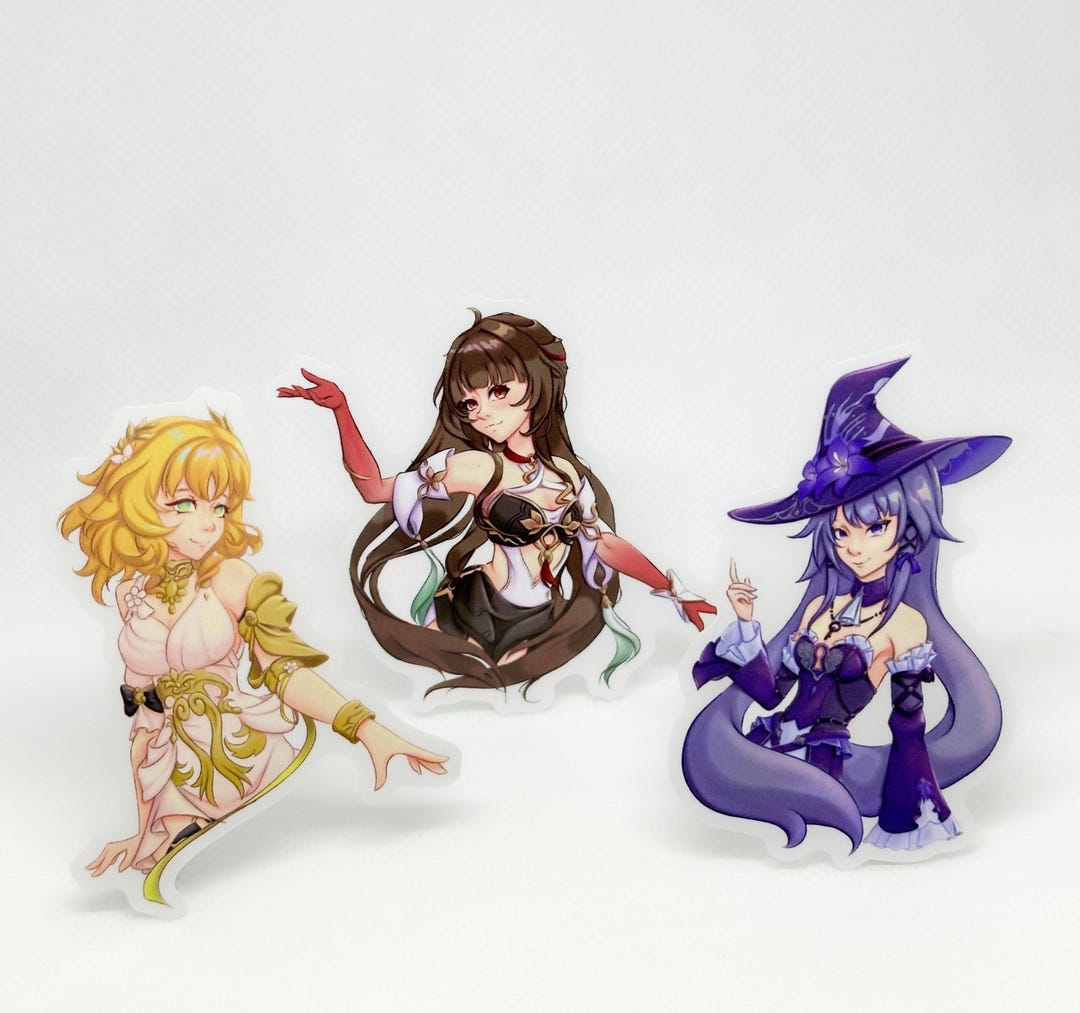 Honkai Star Rail Stickers (fan Art). Lingsha, the Herta & Aglaea - Etsy