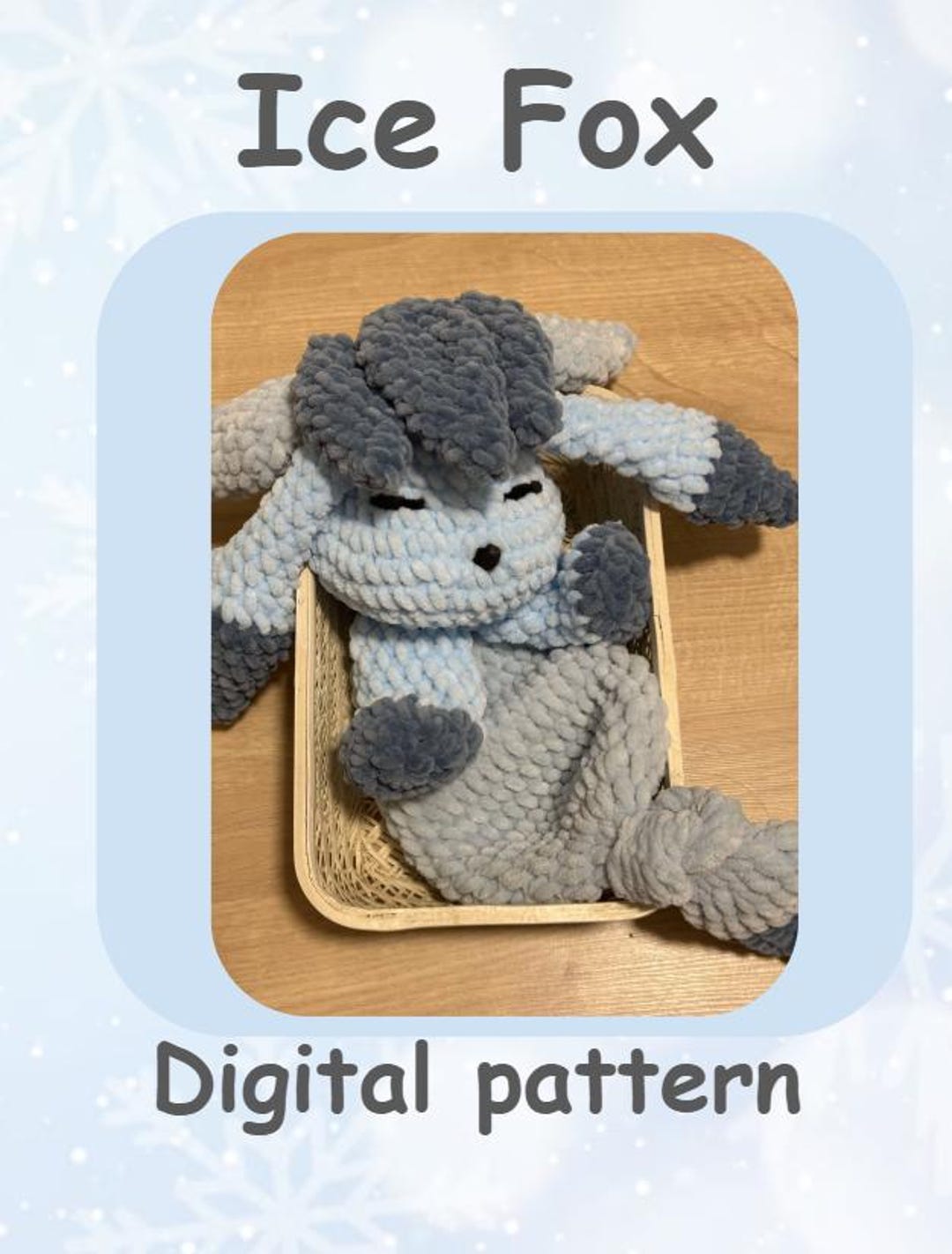 Sleepy Ice Fox Snuggler Amigurumi Crochet Pattern Digital PDF File - Etsy