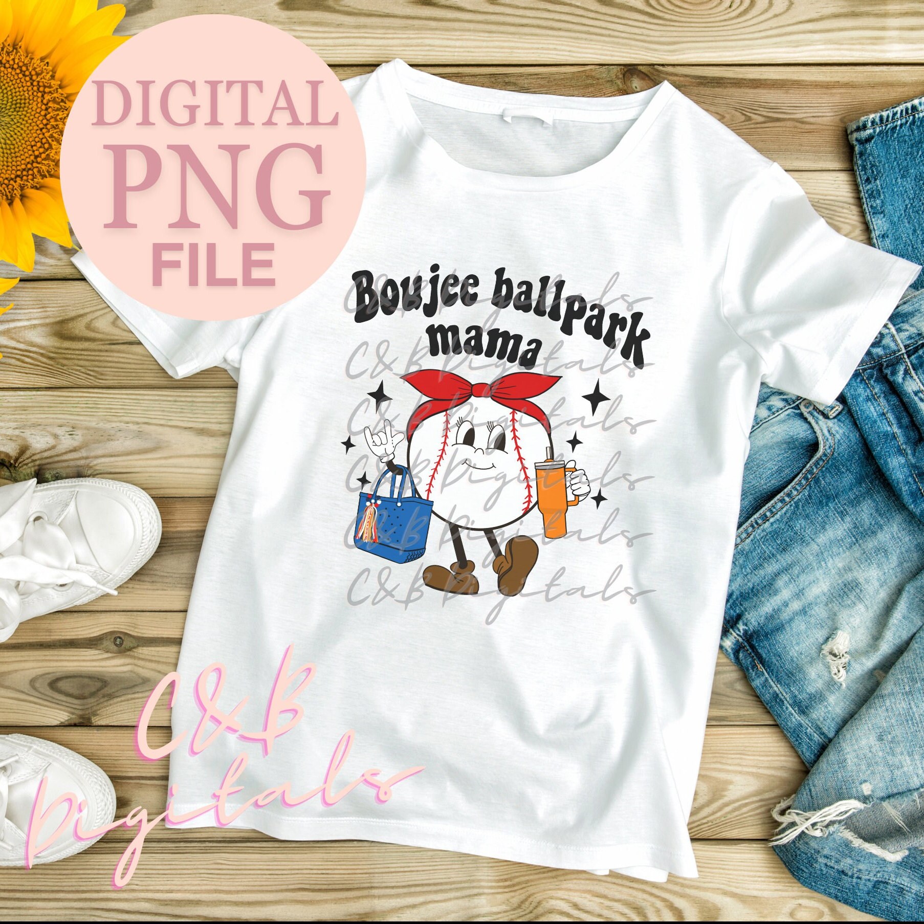 Boujee Ballpark Mama PNG Digital Download Baseball Mama Bogg Bag ...