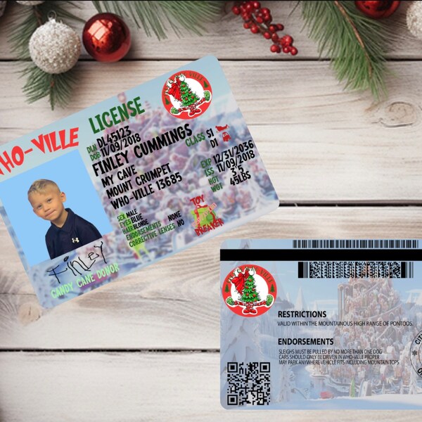 Grinch Drivers License - Etsy