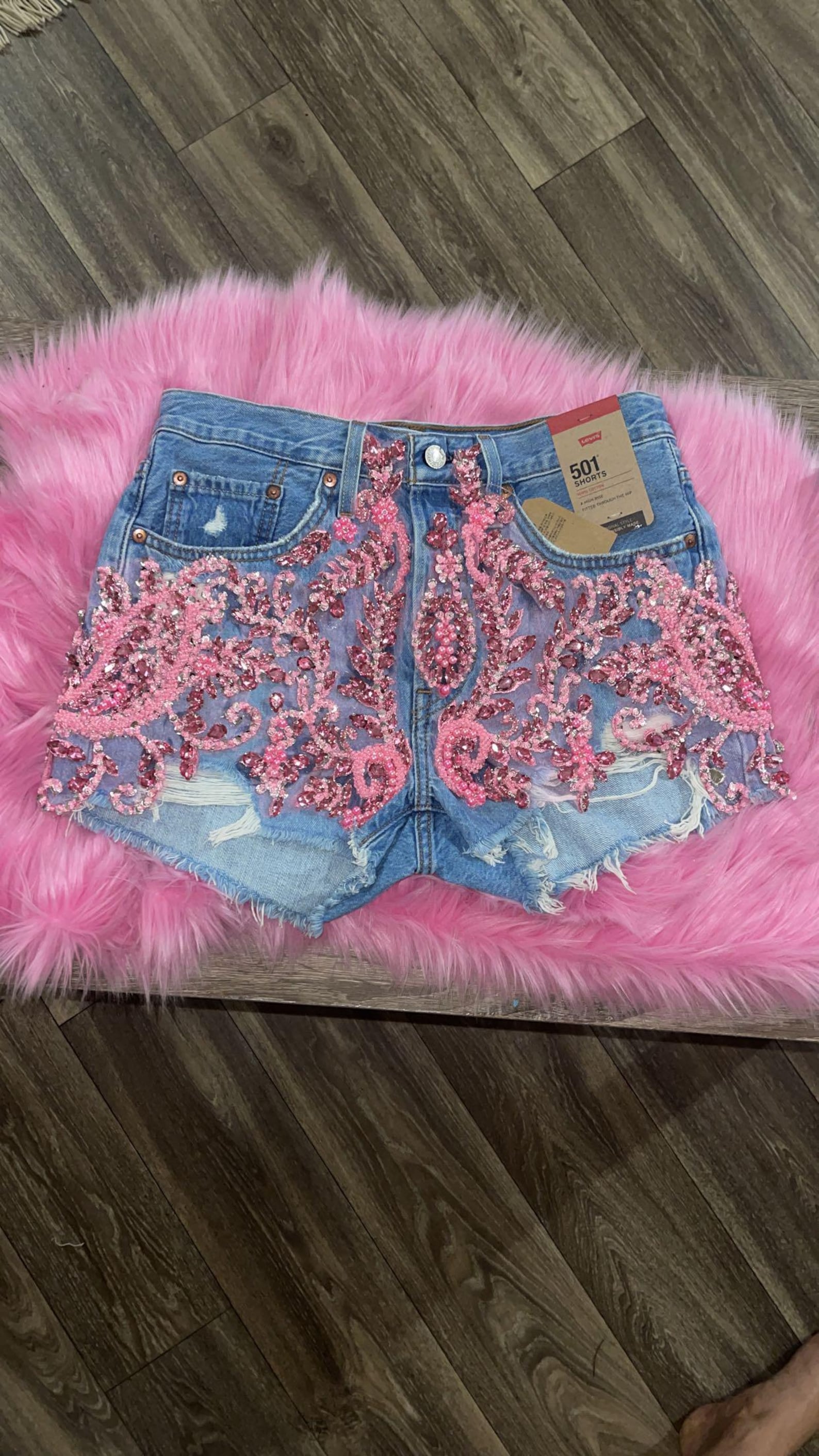 Custom Rhinestone Gem Shorts - Etsy