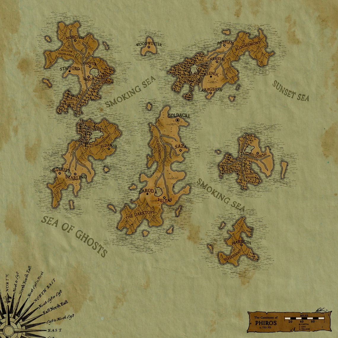 Custom Fantasy Continent Map! (labeled) - Etsy