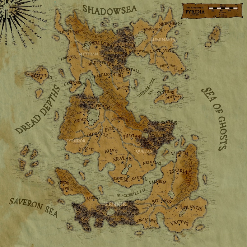 Custom Fantasy Continent Map! (labeled) - Etsy