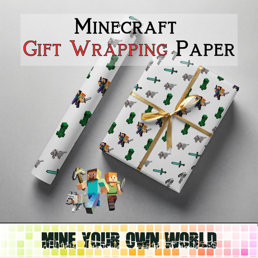 Minecraft Gift Wrapping Paper, 1pc - Etsy