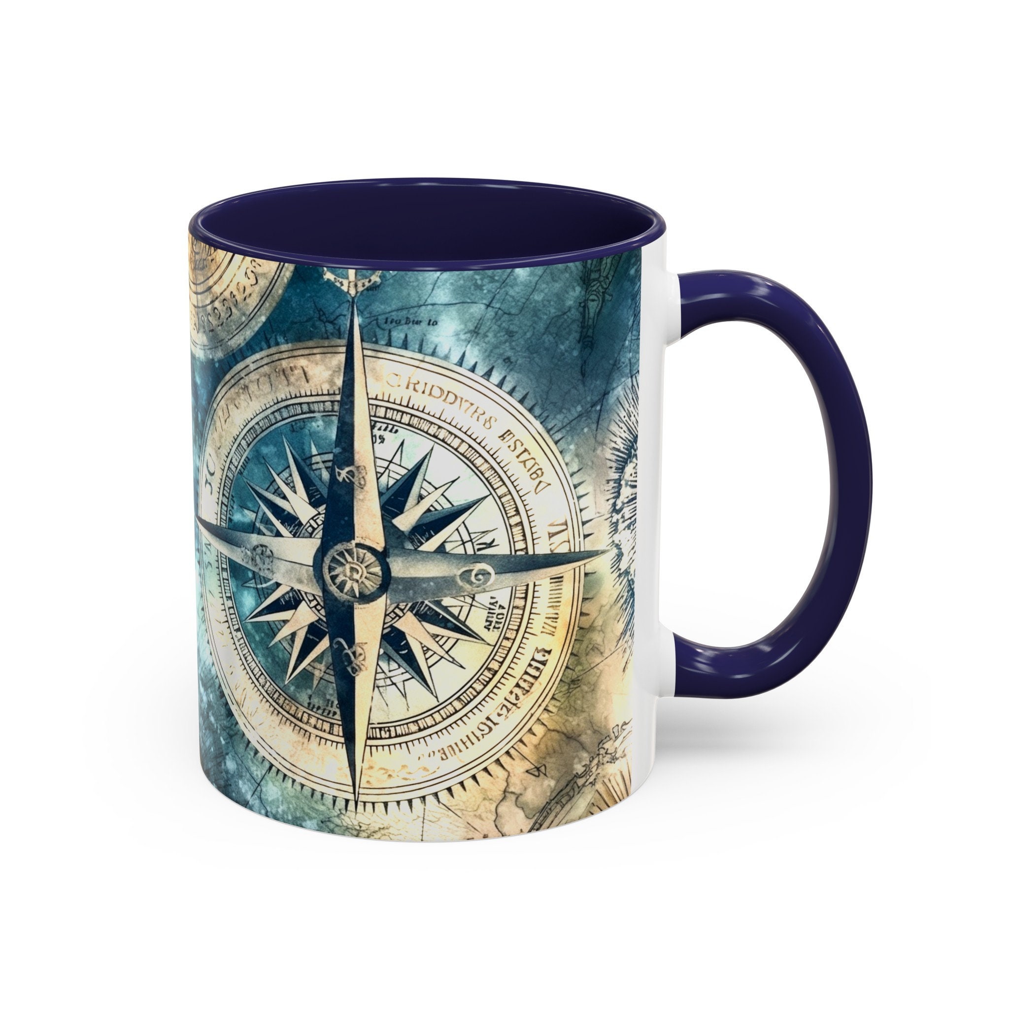 Nautical Mug Compass Rose Coastal Kitchenware 11 Oz Sailing Theme - Etsy