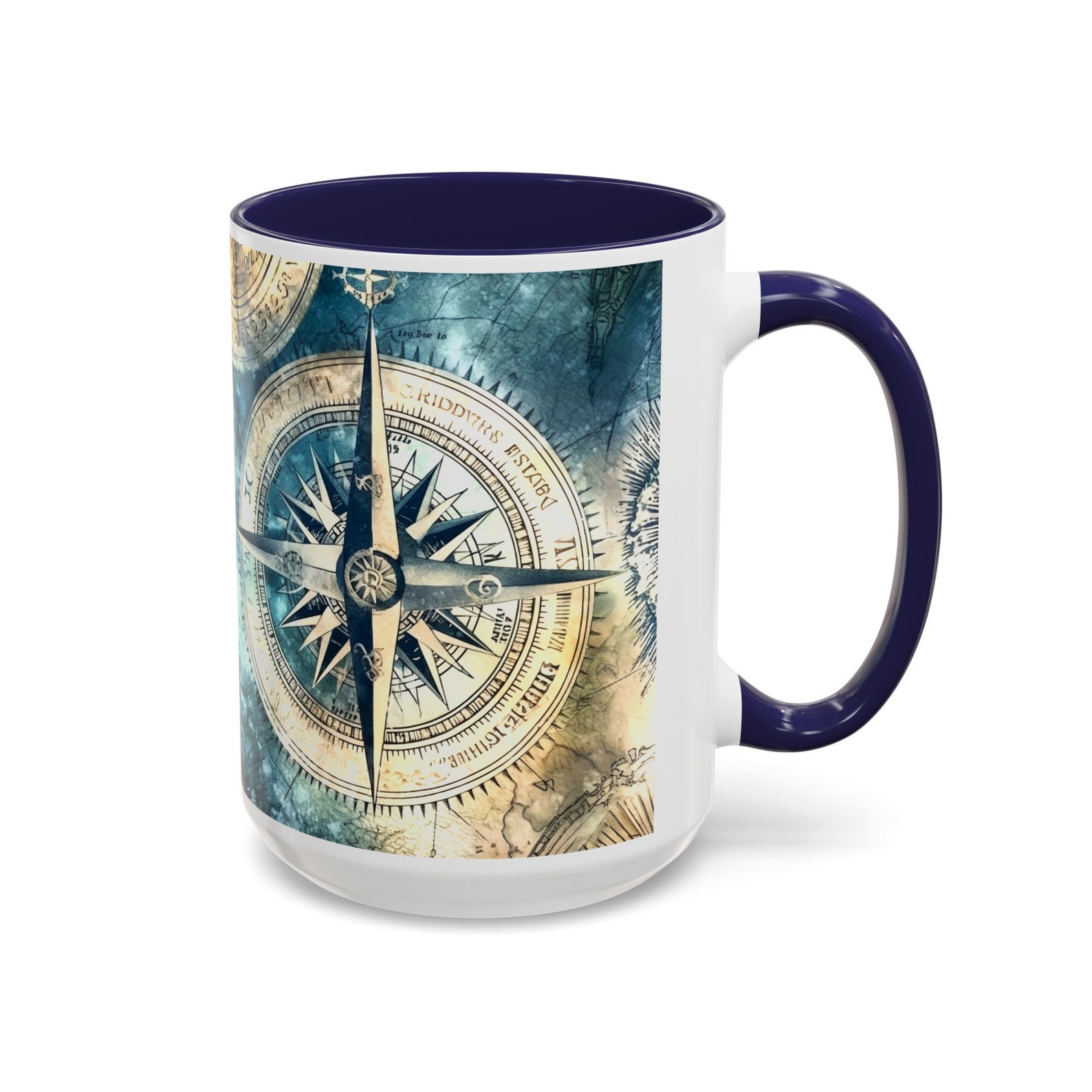 Nautical Mug Compass Rose Coastal Kitchenware 11 Oz Sailing Theme - Etsy